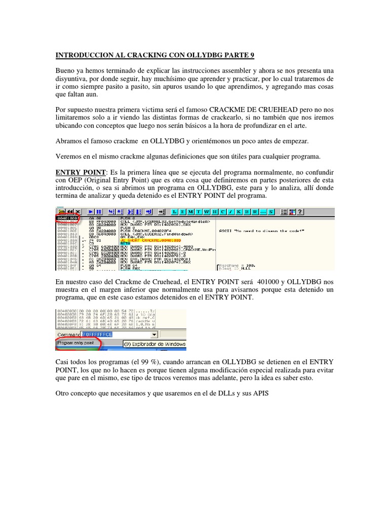 Introduccion Al Cracking Con Ollydbg Parte 9 | PDF | Archivo de computadora | Programa de ...