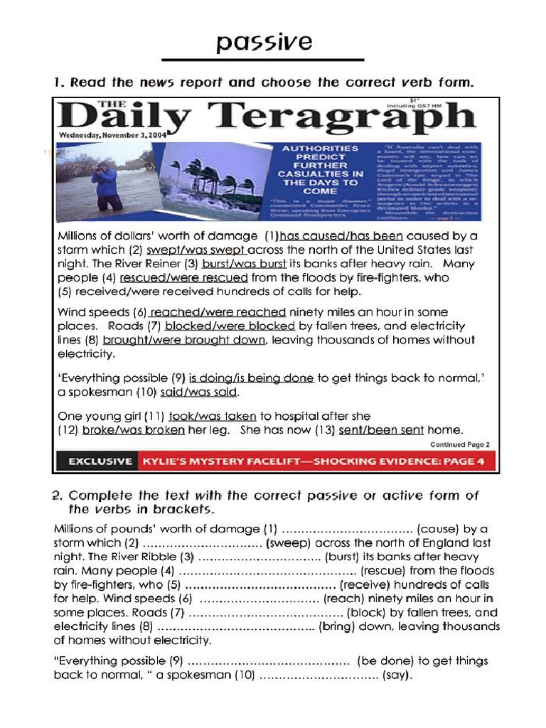 Passive Voice News Article