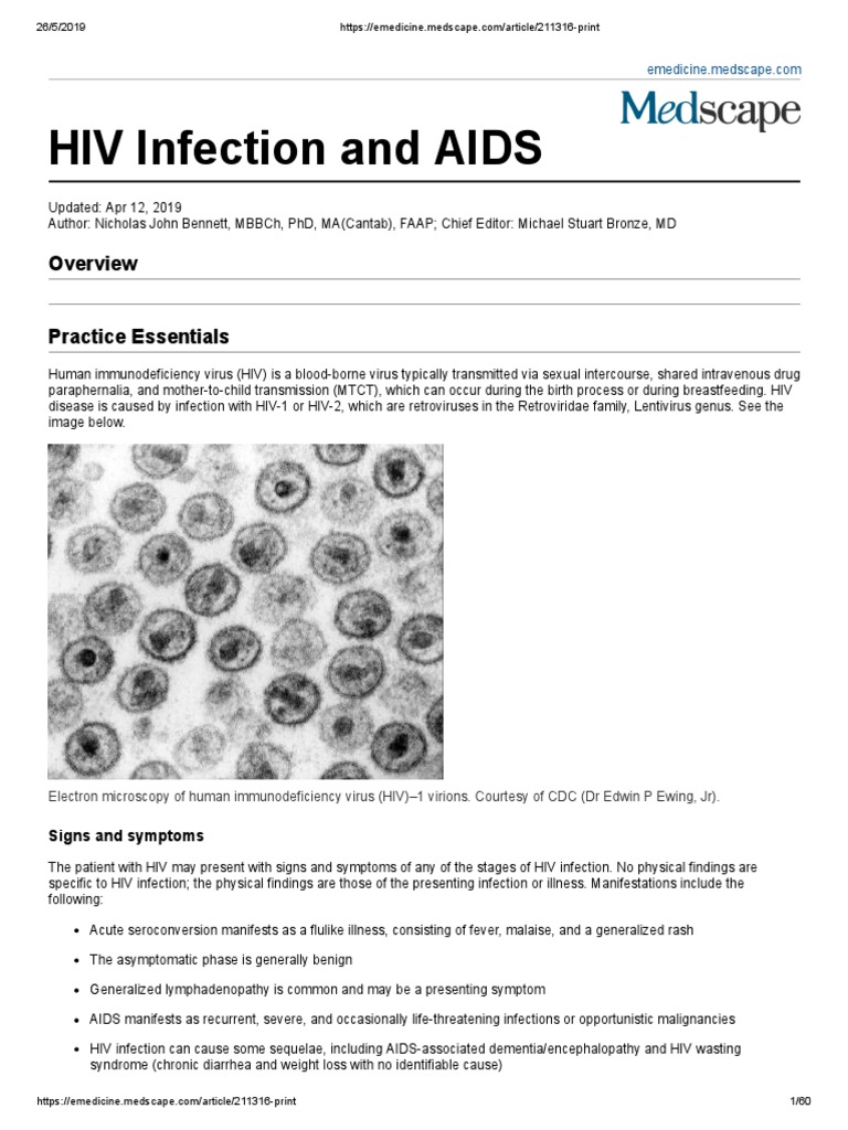An In-Depth Review of HIV Infection, Diagnosis, Staging, Treatment ...