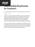 Generator Clearances | PDF