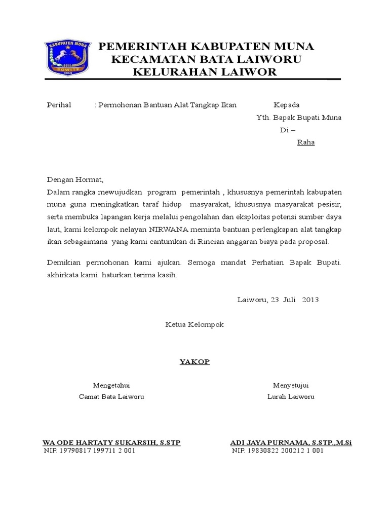 Proposal Permohonan Mesin Tempel 40 PK Namu | PDF