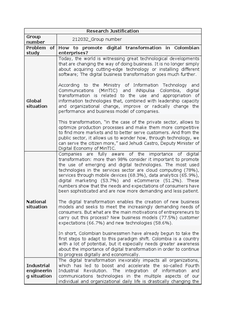 Research Justification (Aporte) | PDF | Information Technology ...