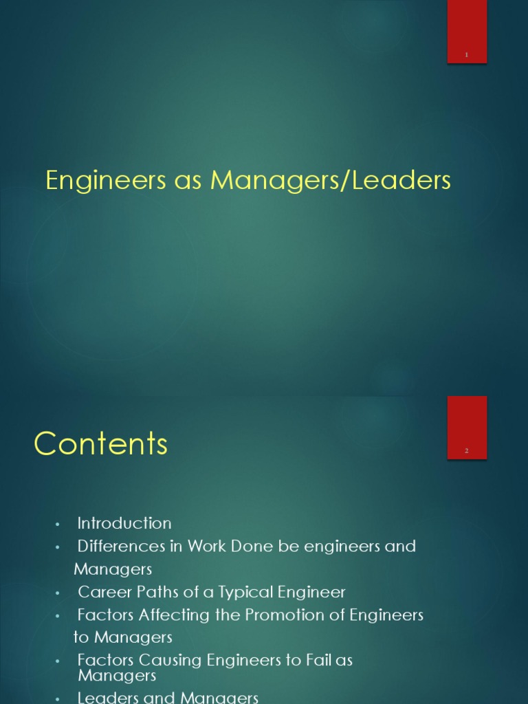 Intro Engineers As Managers Leaders | PDF | Leadership | Motivation Intro Engineers As Managers Leaders | PDF | Leadership | Motivation