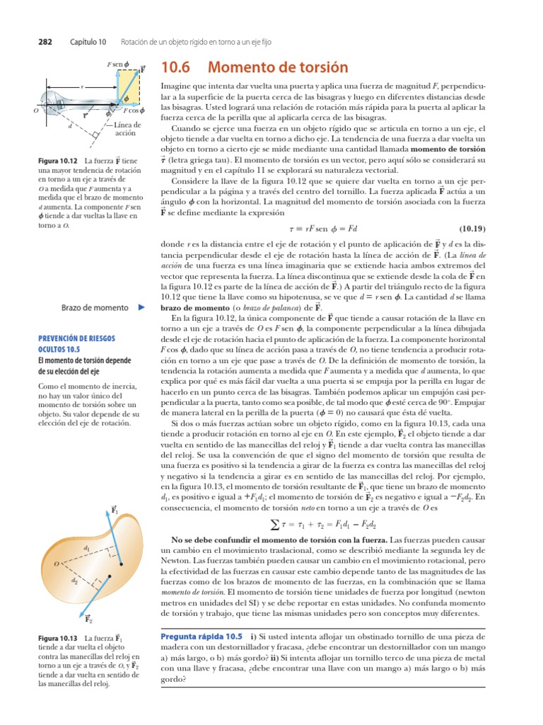 Fuerza Torque | PDF | Rotación | Las leyes del movimiento de Newton