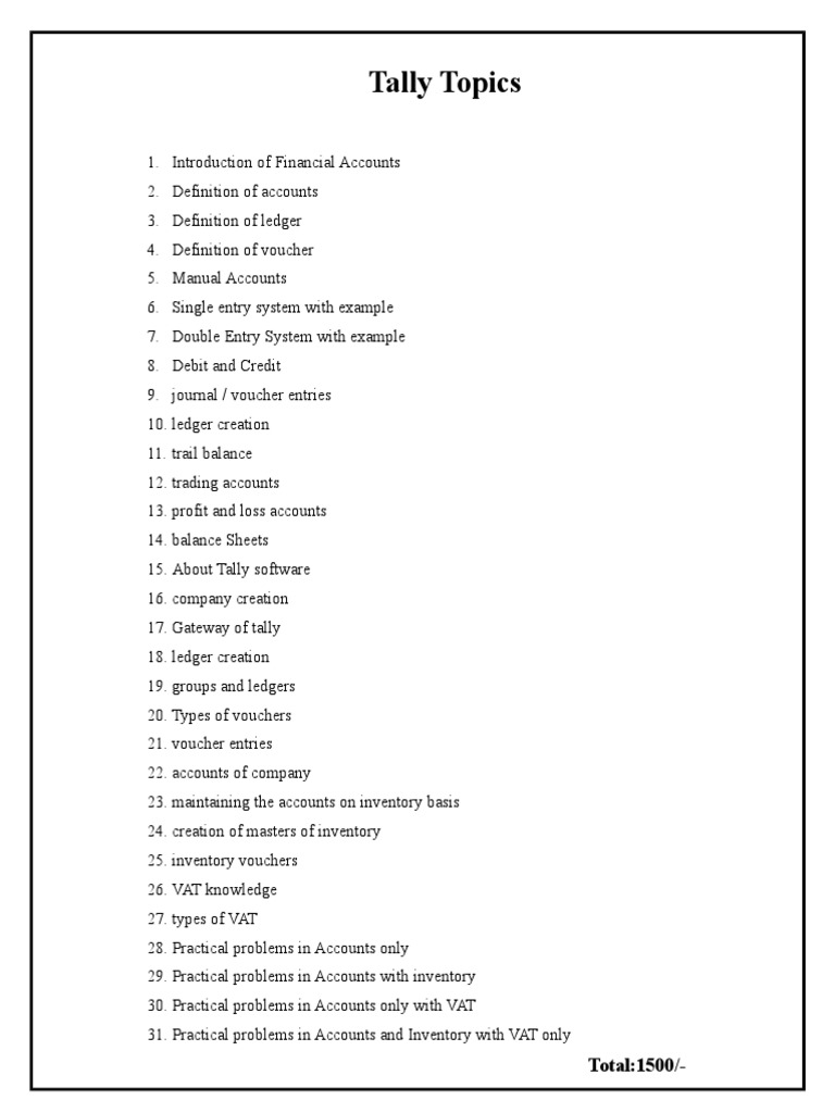 Introduction to Financial Accounting and Tally Basics | PDF