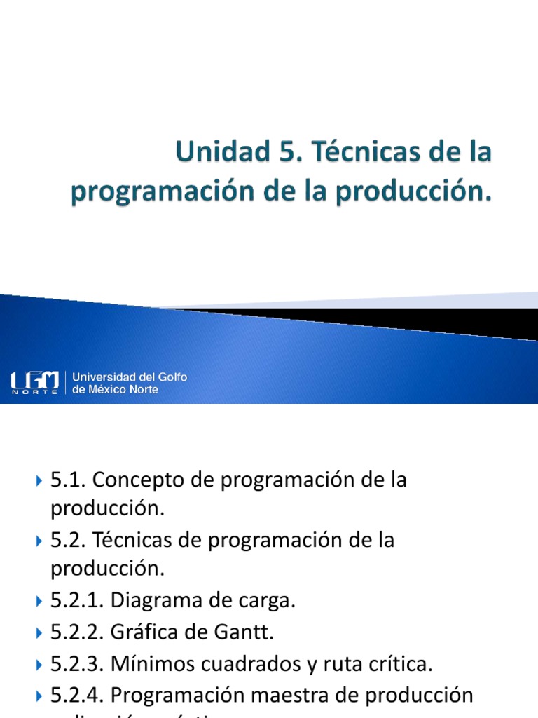 Técnicas de Programación de La Producción | PDF | Planificación ...