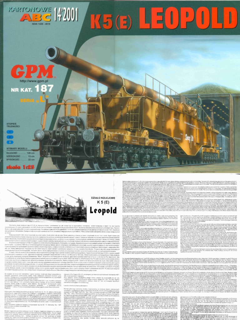 Paperwork - (GPM 187) - Leopold (Railway Gun) | PDF