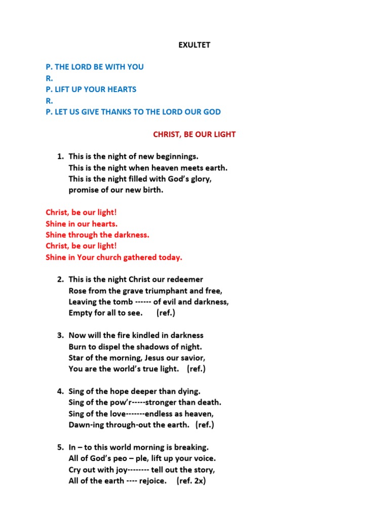 Exultet Christ Be Our Light | PDF