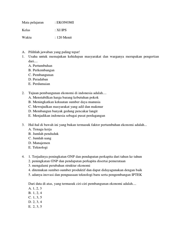 Soal Ekonomi Kelas 11 Ips - Andri | PDF | Bisnis | Pengelolaan Keuangan & Uang