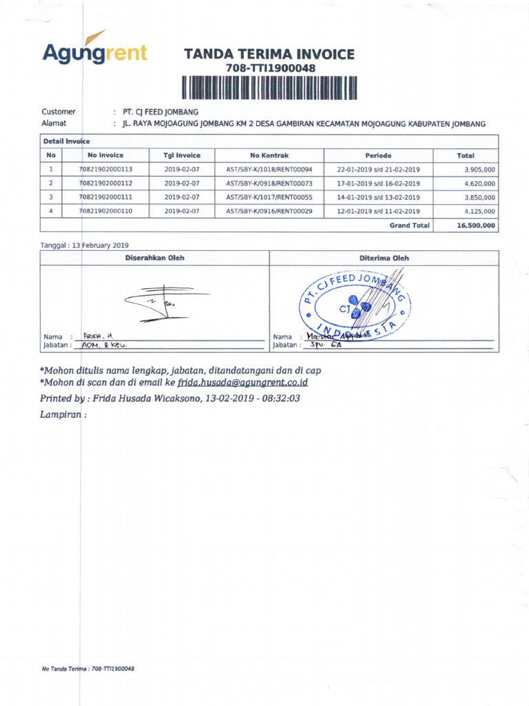 Tanda Terima Invoice | PDF