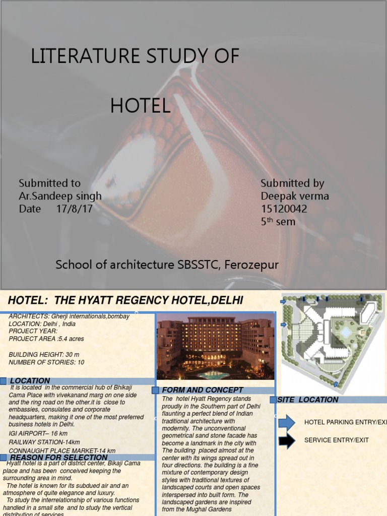 Literature Study of Hotel: School of Architecture SBSSTC, Ferozepur ...