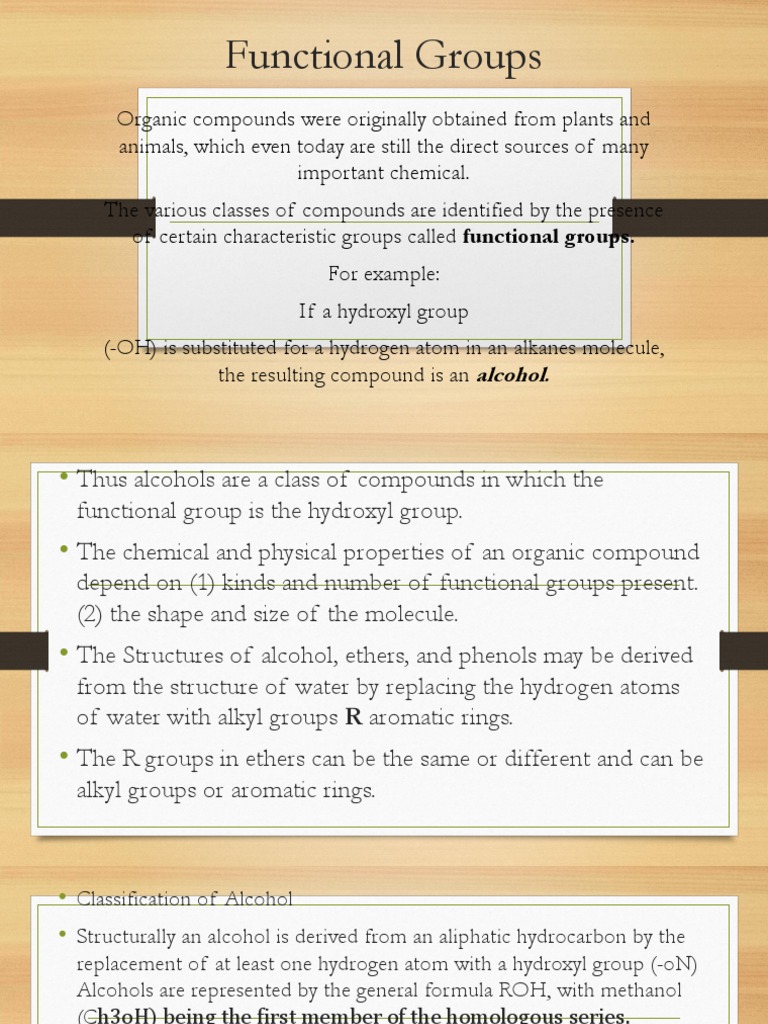 Functional Groups: Key Properties and Reactions | PDF | Functional ...