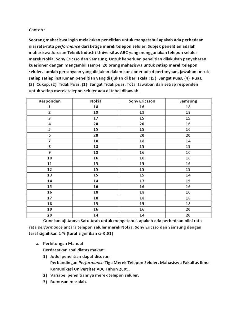 Contoh Uji Anova Satu Arah Pdf