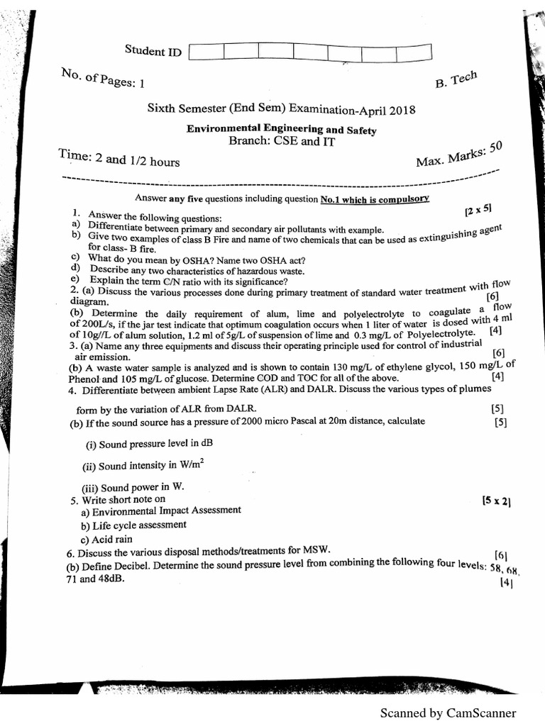 6th Sem Question Papers PDF | PDF