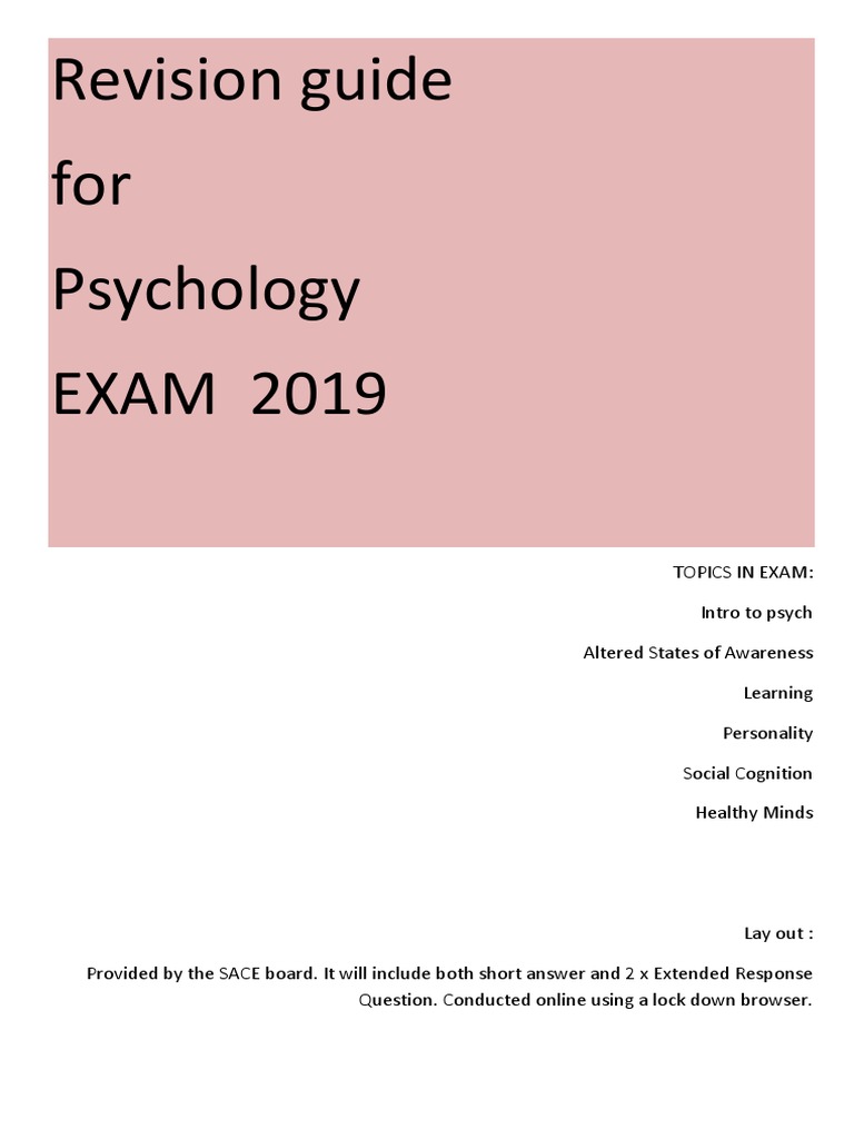 End of Year Revision Guide | PDF | Classical Conditioning | Reinforcement