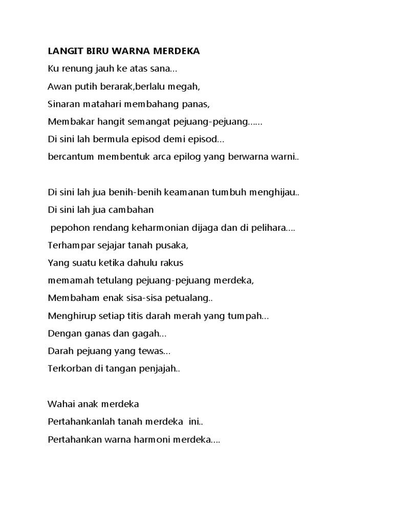 Sajak Merdeka | PDF | Seni | Agama & Spiritualitas