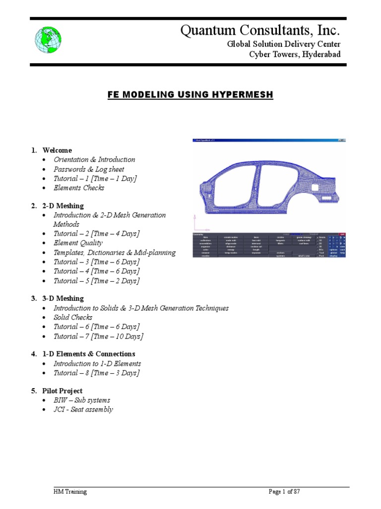 FE MODELING USING HYPERMESH | PDF | Finite Element Method | Area