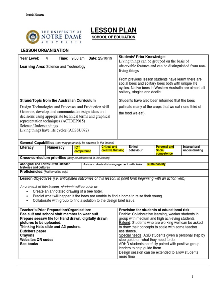 Lesson Plan Stem Project | PDF | Design | Teachers