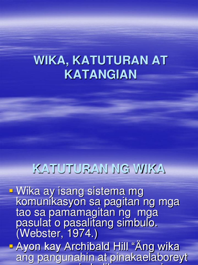 Wika Katuturan at Katangian | PDF