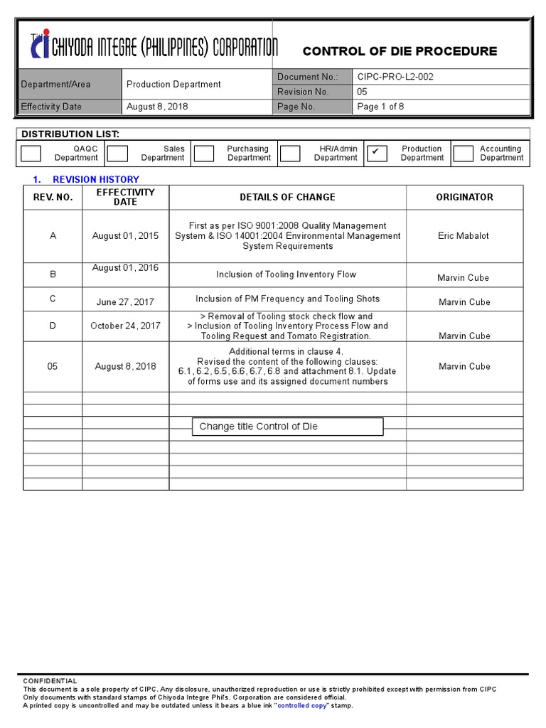Cipc-Pro-L2-002 - Control of Tool and Customer Property Procedure Rev ...