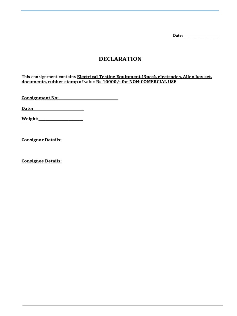 Courier Kit Declaration | PDF