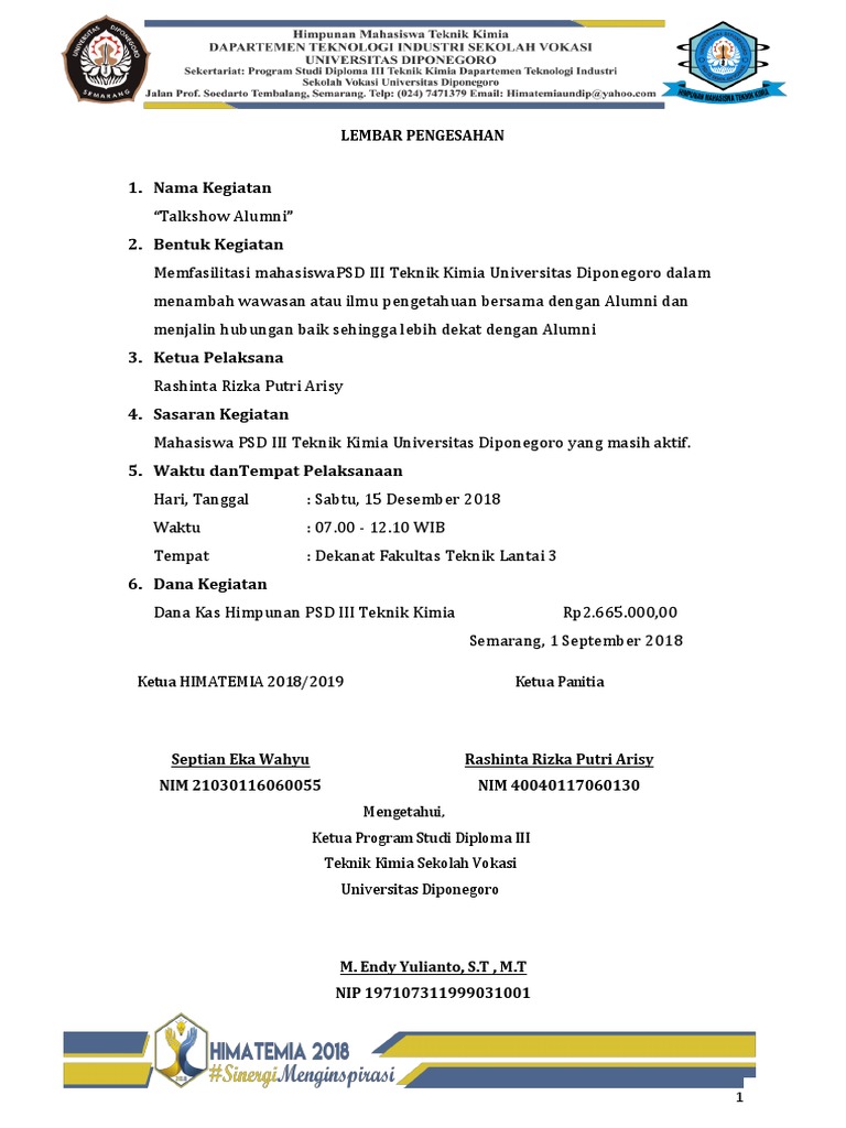 Proposal Talkshow Alumni | PDF