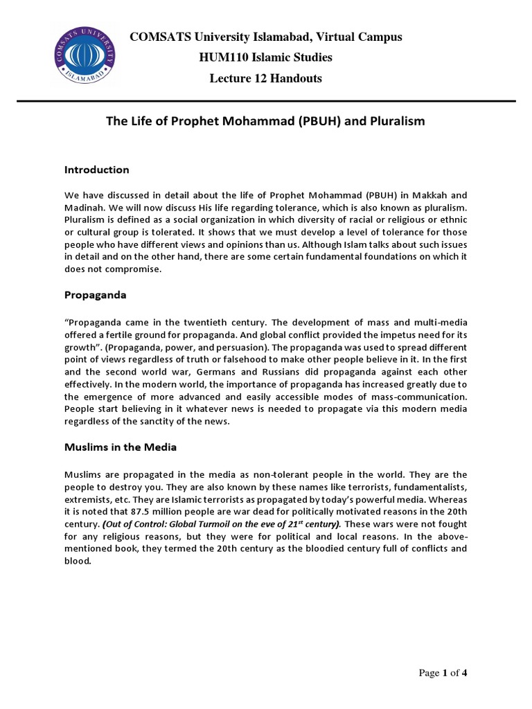 Life of Prophet Muhammad and Tolerance | PDF | God In Islam | Muhammad