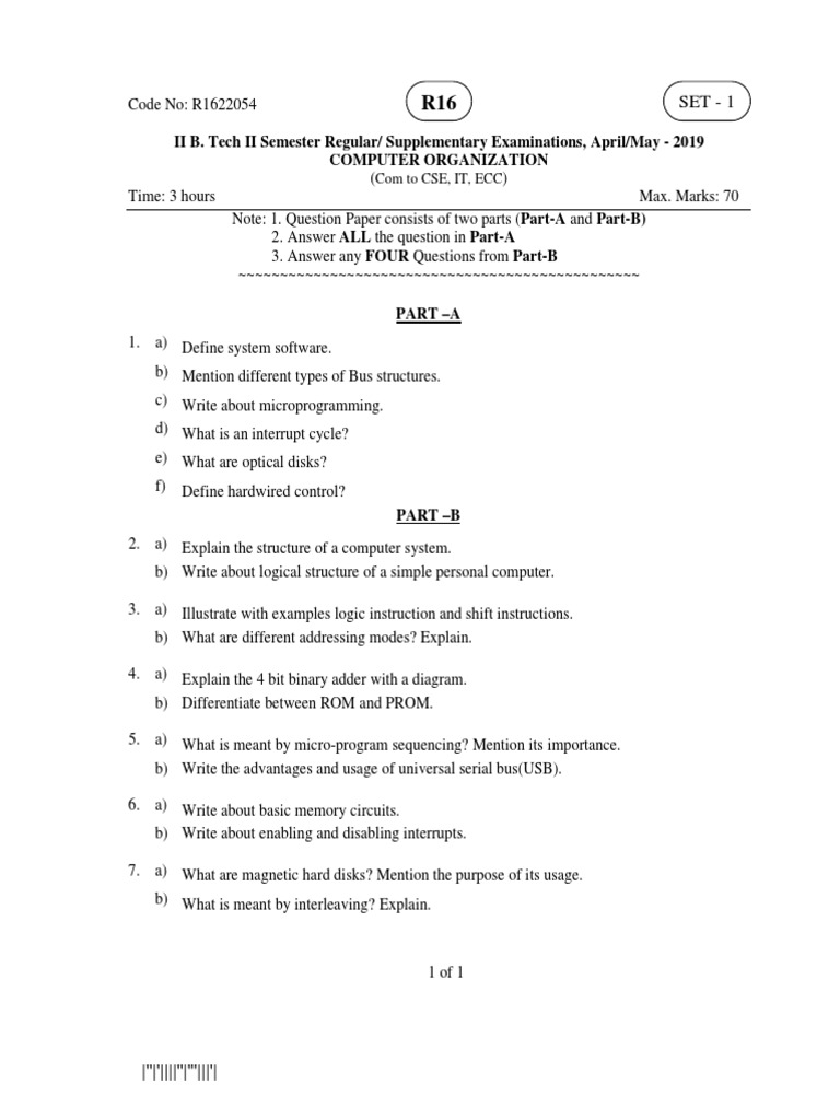 II B. Tech II Semester Regular/ Supplementary Examinations, April/May ...