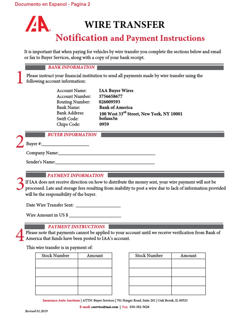 WIRE TRANSFER Notification and Payment Instructions.pdf | Tecnología ...