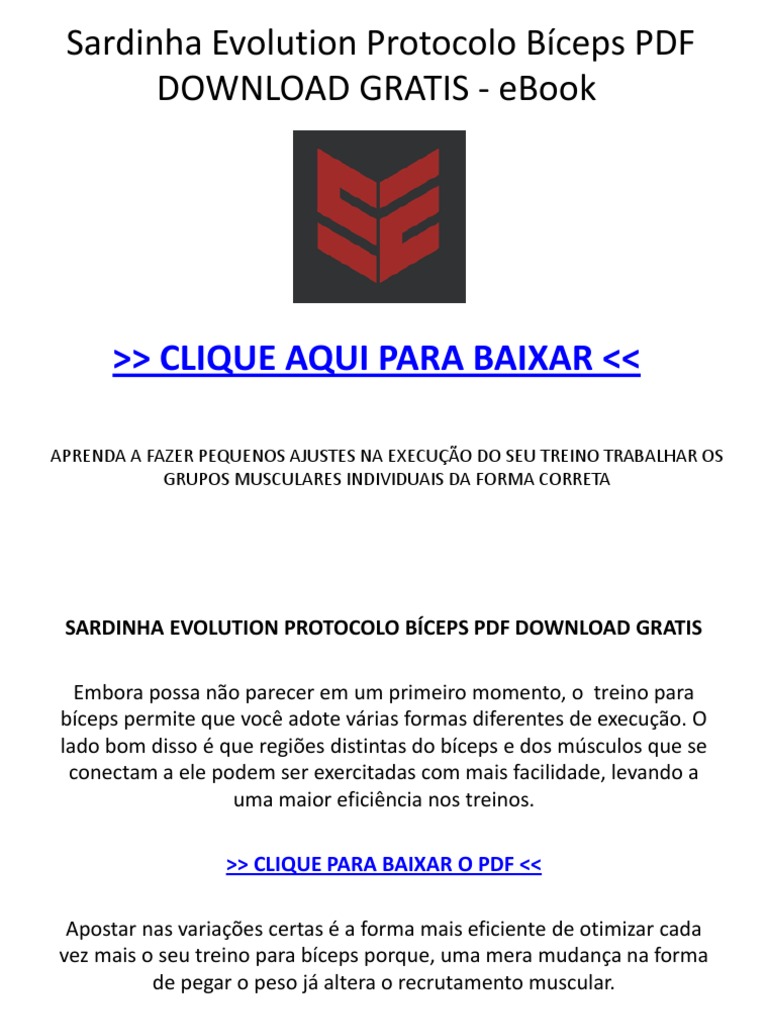 Sardinha Evolution Protocolo Biceps PDF DOWNLOAD GRATIS | PDF