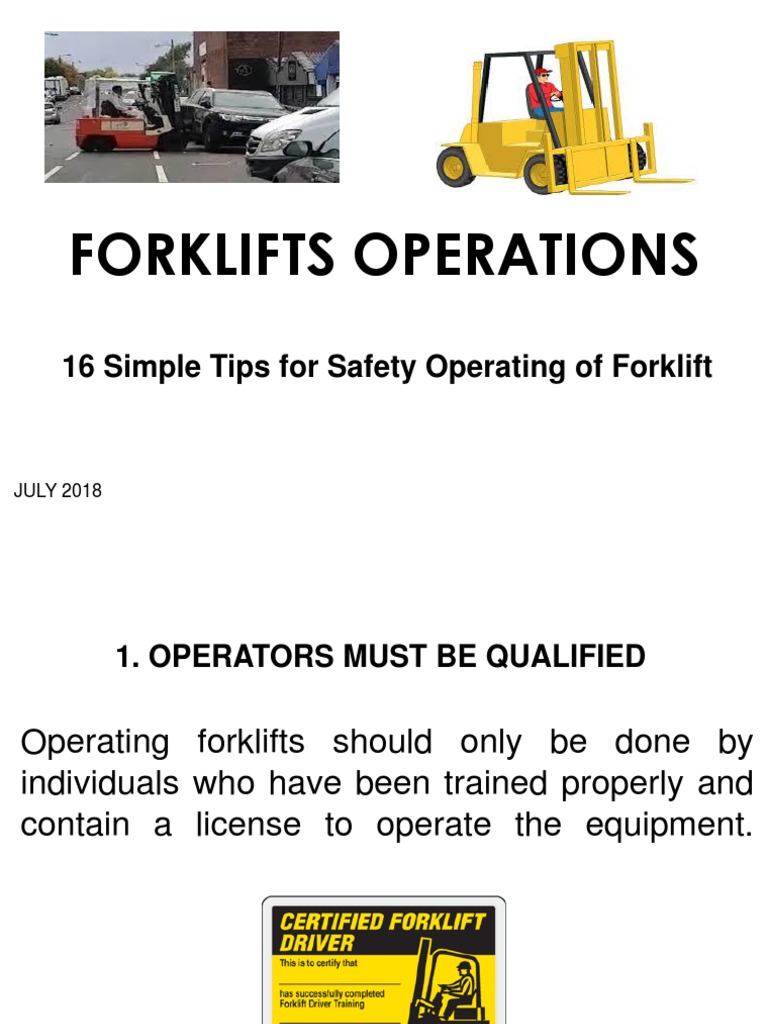Forklifts Operations: 16 Simple Tips For Safety Operating of Forklift ...