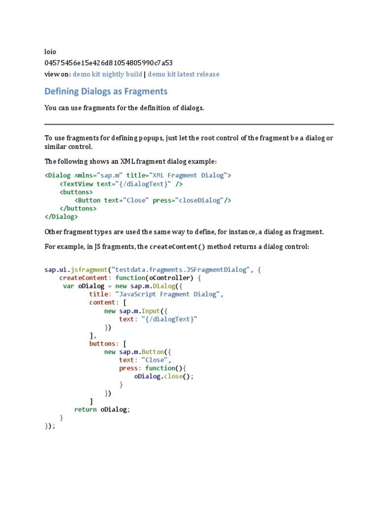 Defining Dialogs As Fragments 0457545 | PDF