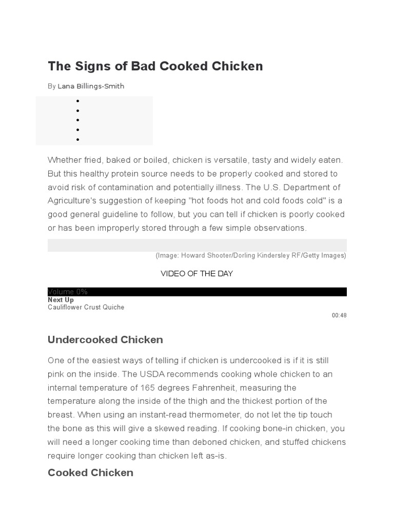 Signs of Bad Chicken | PDF | Foodborne Illness | Cooking