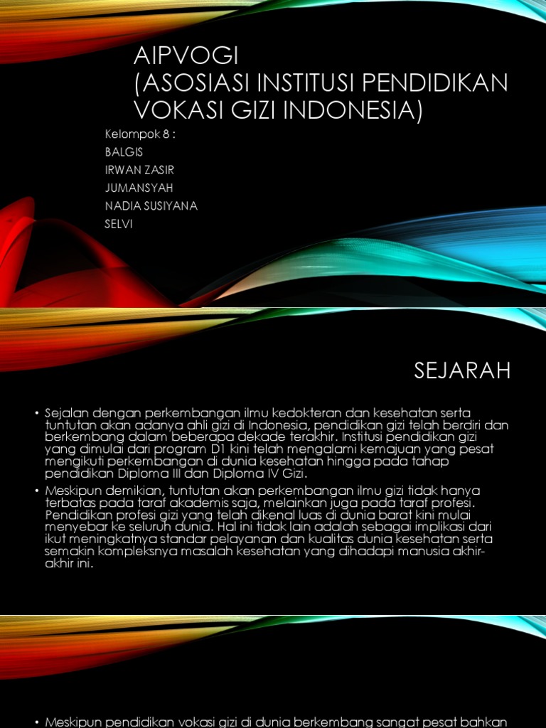 AIPVOGI: Asosiasi Pendidikan Vokasi Gizi | PDF