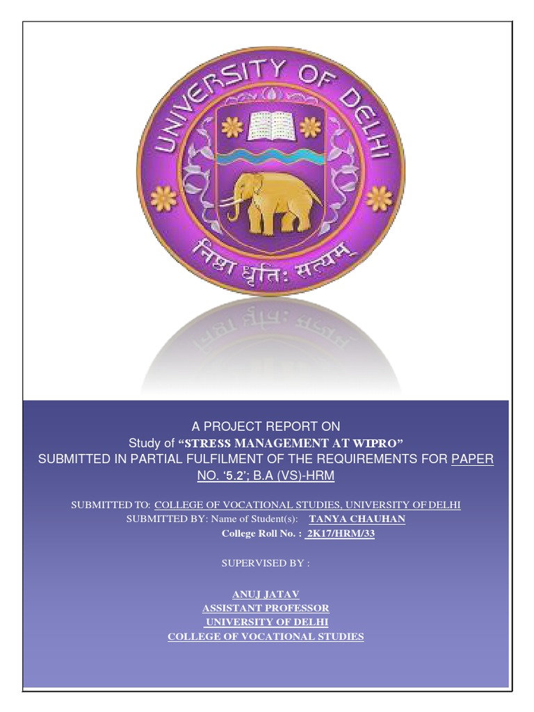 A Project Report On Study of Submitted in Partial Fulfilment of The ...