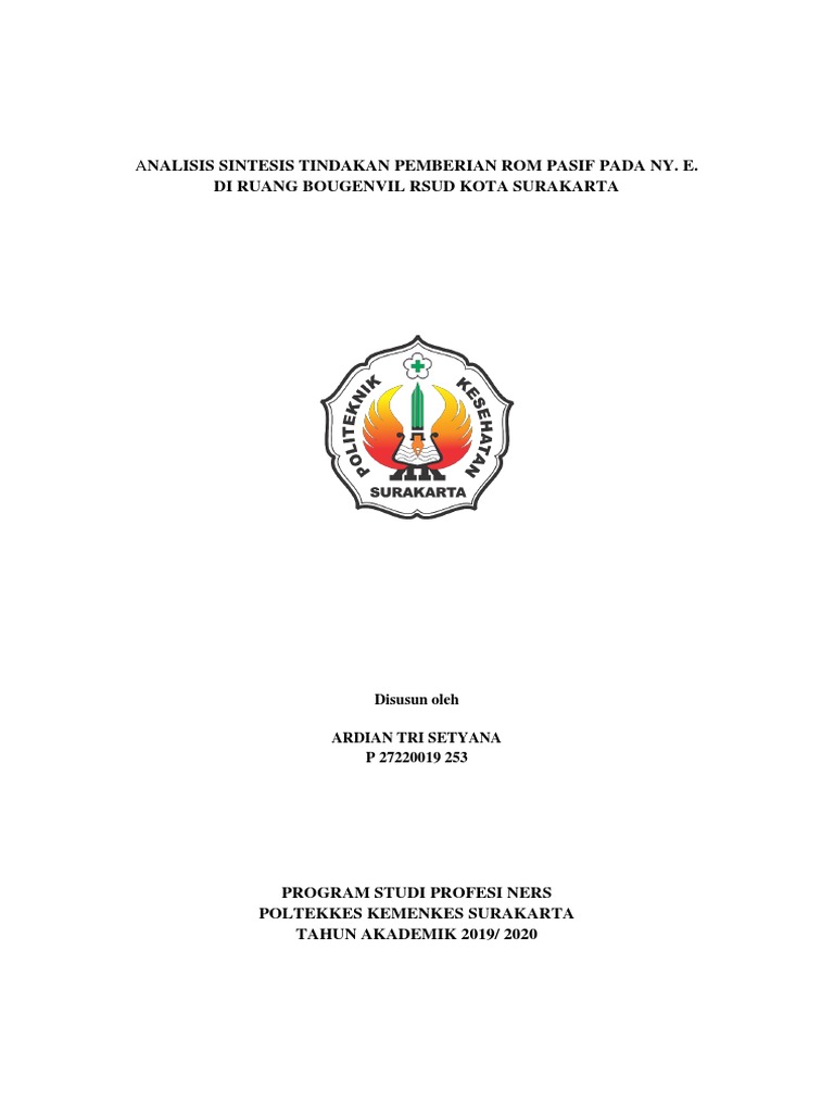 Analisis ROM Pasif pada Pasien Post OP | PDF