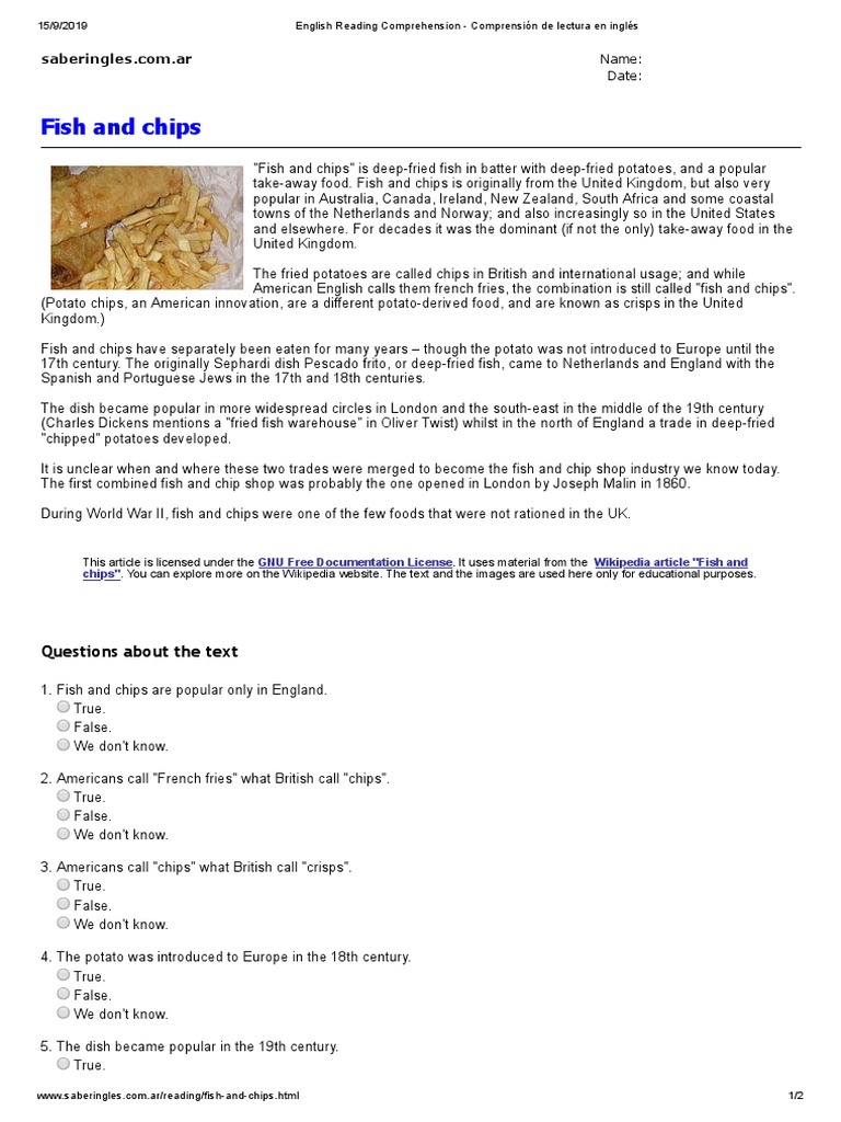 Reading and Writting 5º Primaria | PDF | French Fries | European Cuisine