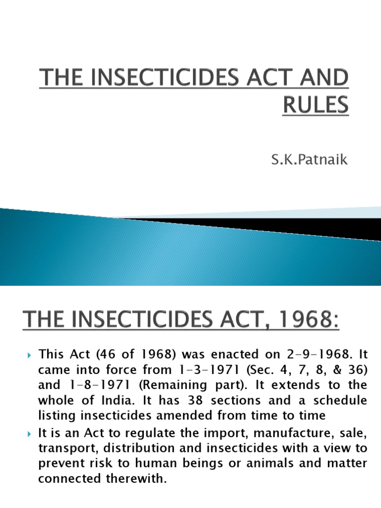 Lec 14 Insecticide Act | PDF | Insecticide | Toxicity