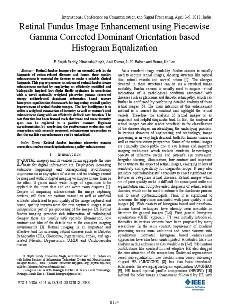 Retinal Fundus Image Enhancement Using Piecewise Gamma Corrected Dominant Orientation Based ...