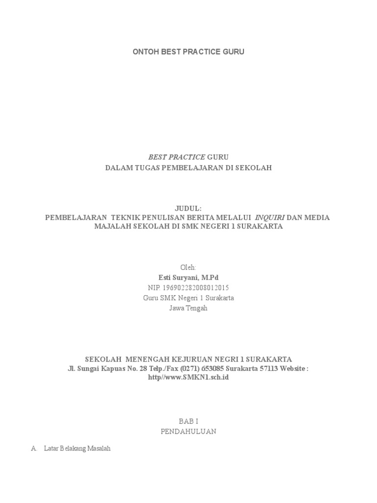 Contoh Best Practice Guru | PDF
