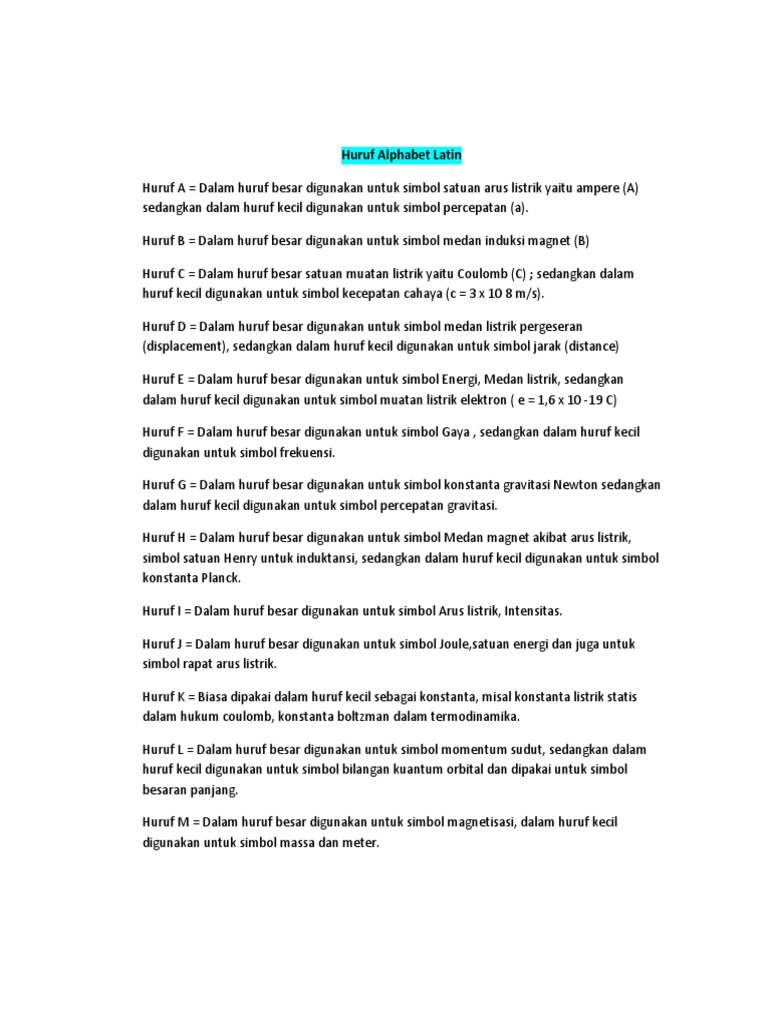 Simbol Dalam Fisika | PDF