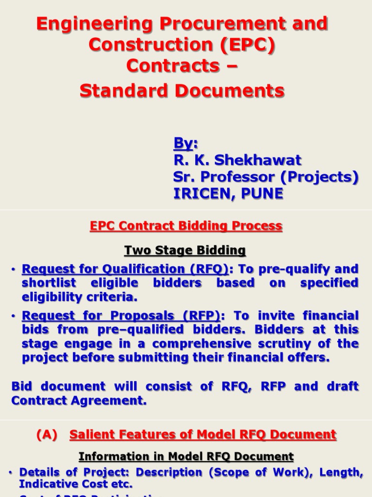 EPC Contracts | PDF | Rail Transport | Request For Proposal