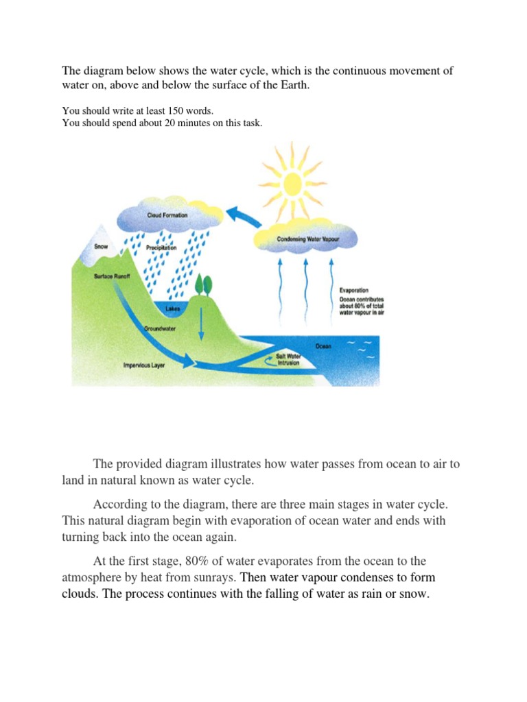 The Diagram Below Shows The Water Cycle, Which Is The Continuous ...