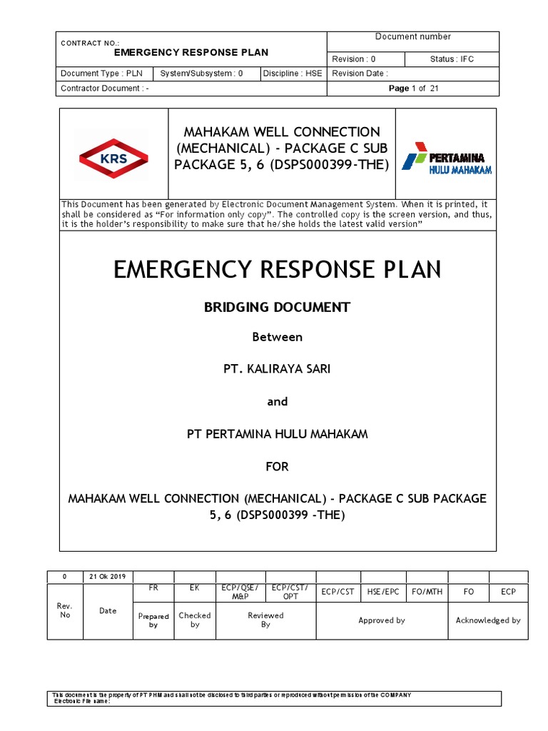Bridging Document for Emergency Response Plan | PDF | Emergency | Paramedic