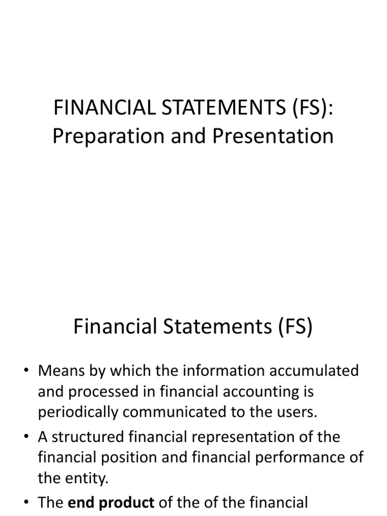 FINANCIAL STATEMENTS: Preparation and Presentation | PDF | Equity ...