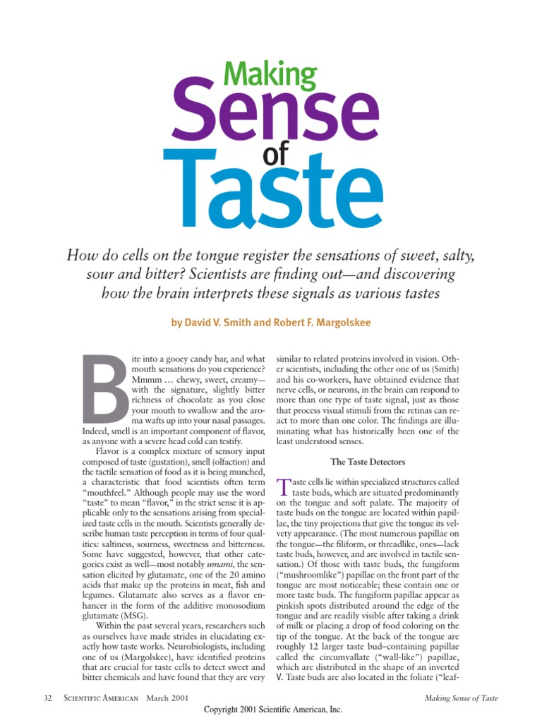 Making Sense of Taste PDF | PDF | Taste | Stimulus (Physiology)