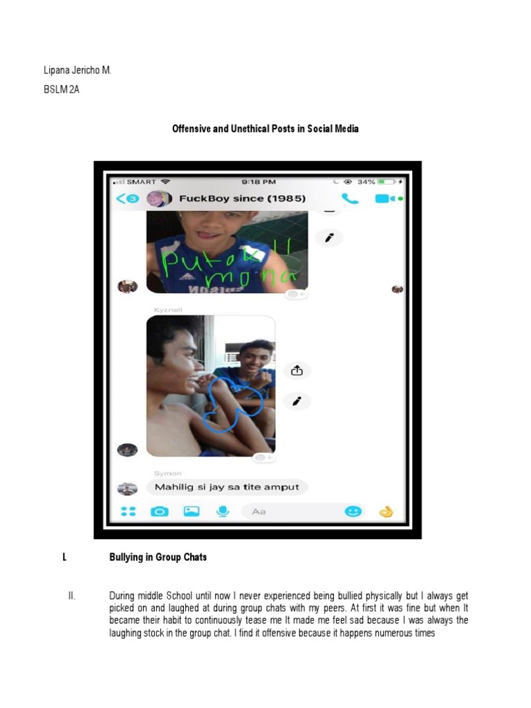 Offensive and Unethical Social Media Posts | PDF