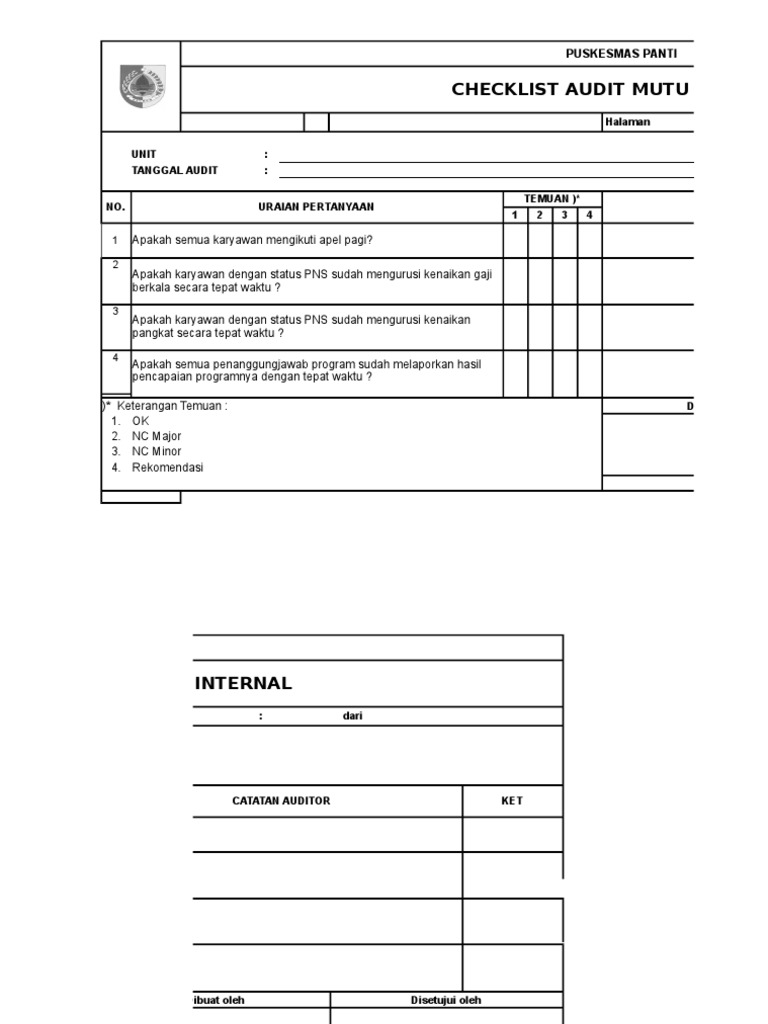 Ceklist Audit Admen Pdf
