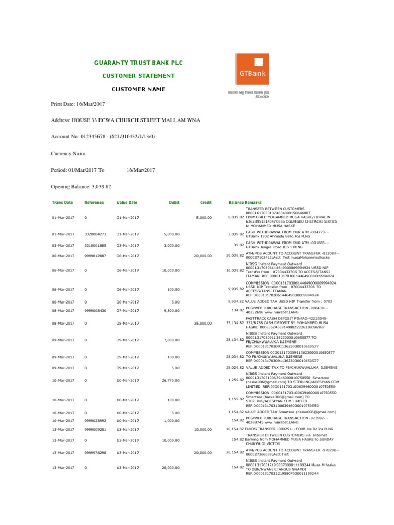 Bank Statement Template 07 | PDF | Debits And Credits | Payments