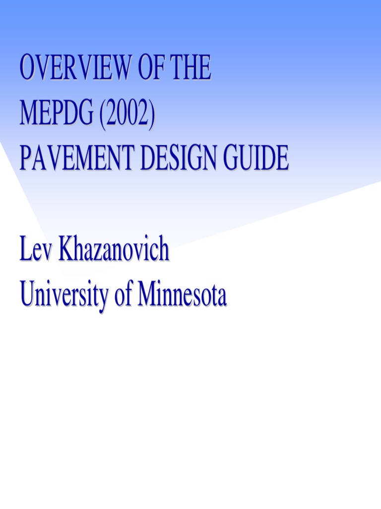 Asphalt Pavement Design-The Design Guide L - Khazanovich PDF | PDF ...